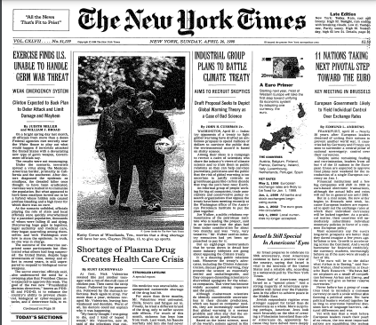 April 26, 1998 - New York Times front page expose on anti-climate action by industry - All Our ...