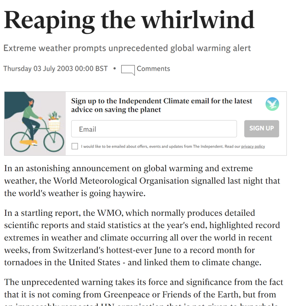 July 3,2003 and 2023 - it’s getting warmer. And warmer. - All Our ...